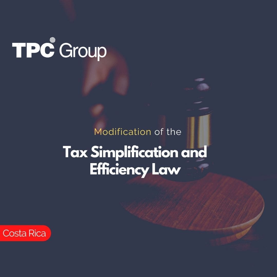 Modification of the Tax Simplification and Efficiency Law - TPC Group