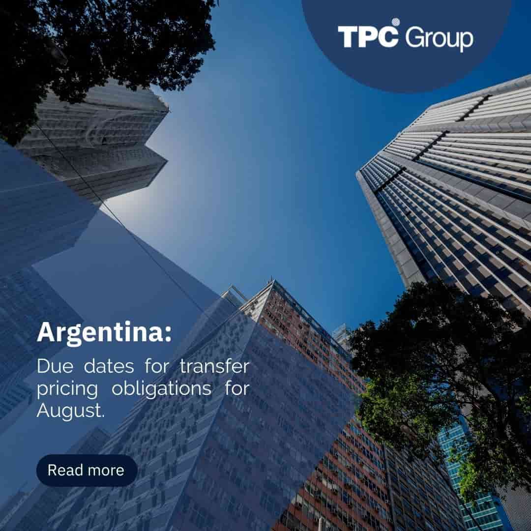 Due dates for transfer pricing obligations for August - TPC Group